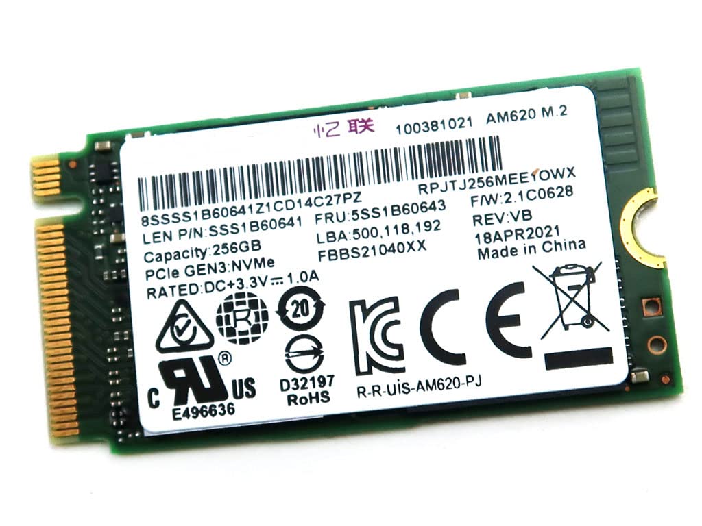 Solid State Drive SSS1B60641 8SSSS1B60641 Compatible Replacement Spare Part for Union Memory AM620 256GB M.2 2242 NVMe PCIe Gen3 x4 SSD