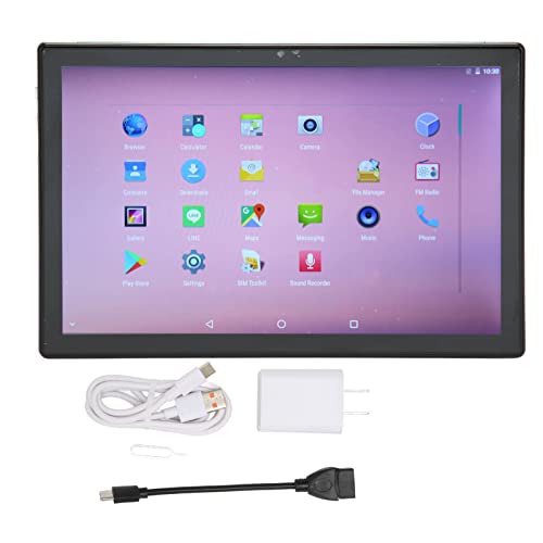 soobu 10in Tablet, 6GB 256GB 100‑240V 8 Cores CPU 4G Network 5GWIFI Calling Tablet for Travel (US Plug)
