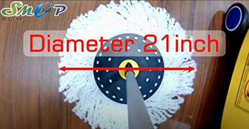 SMOP 360 Spin Mop Commercial, Microfiber, Bucket, Floor Cleaning System for Stores and Households, Cart with Wheels, Replacement Head