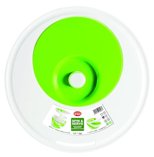 Snips Spin, Drain & Serve Salad Spinner 5 Quart, Green