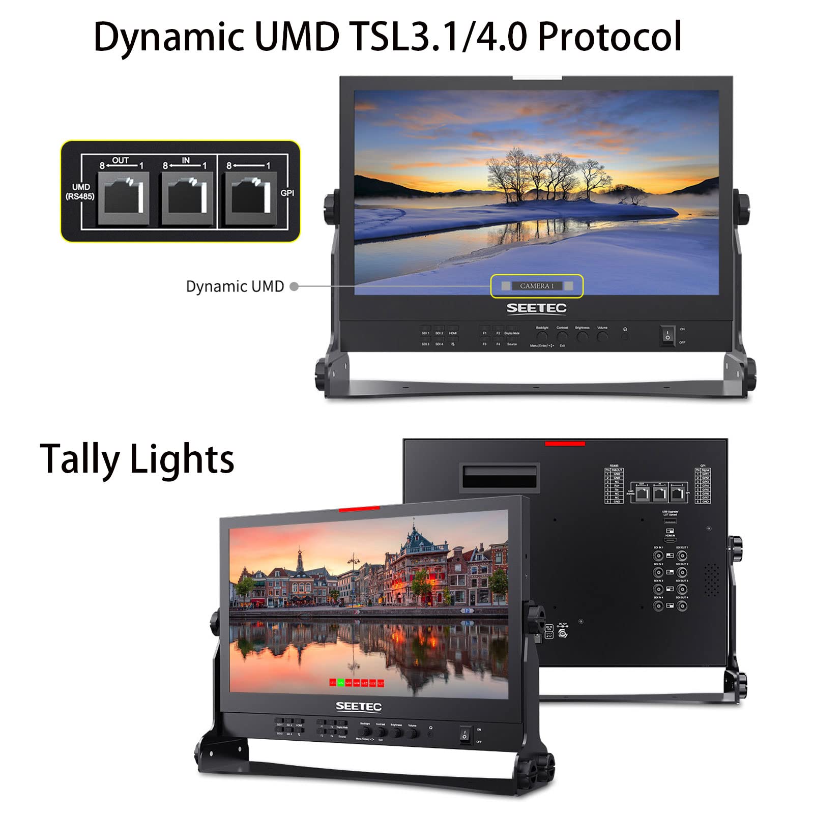 SEETEC ATEM156S 15.6 inch Multi-Camera Broadcast Monitor 4x3G-SDI HDMI in Quad Split Display Full HD 1920x1080 (ATEM156S)