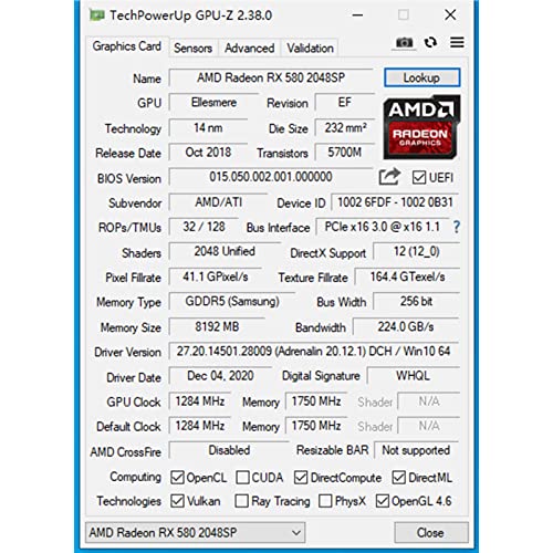 QTHREE Radeon RX 580 Computer Video Graphics Card,8GB,2048SP,GDDR5,256 Bit,3X DP,HDMI,DVI,GPU for PC Gaming,PCI Express x16 3.0,DirectX 12