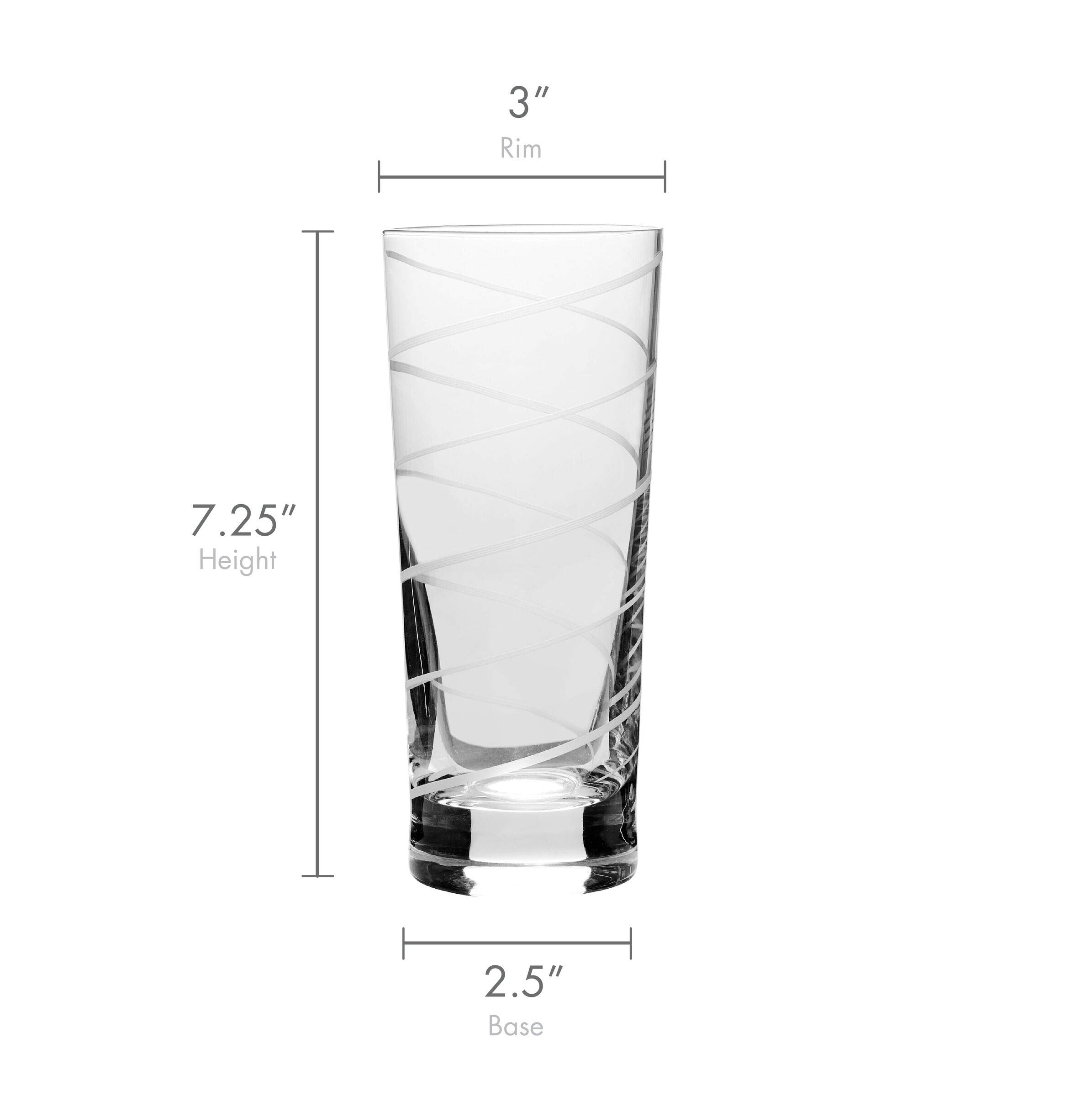Mikasa Cheers Stemless Wine Glasses (Set of 4) and Highball Glasses (Set of 4), Clear