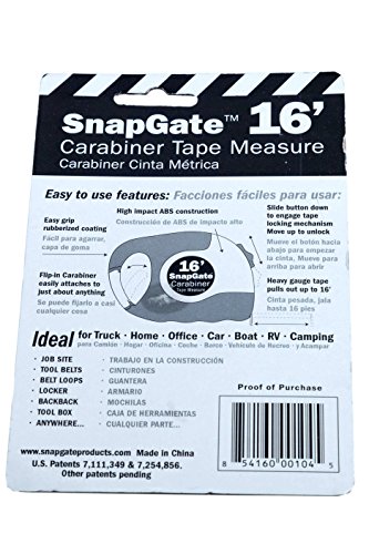 Snapgate 16' Carabiner Tape Measure