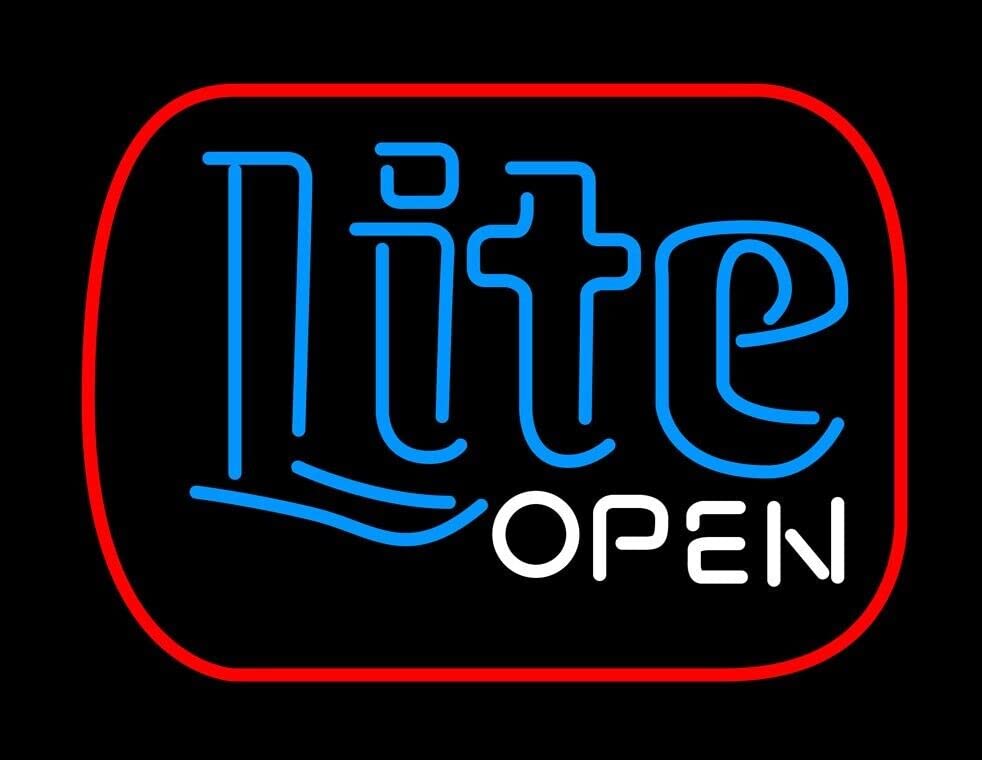 Queen Sense 10" Vivid Miller Lites Open LED Sign Light Lamp Cute Bright Neon Wall Decor NST028