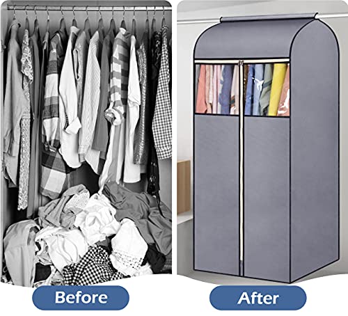 SLEEPING LAMB 54'' Hanging Garment Bags for Closet Storage and Heavy Duty Clothing Racks for Hanging Clothes