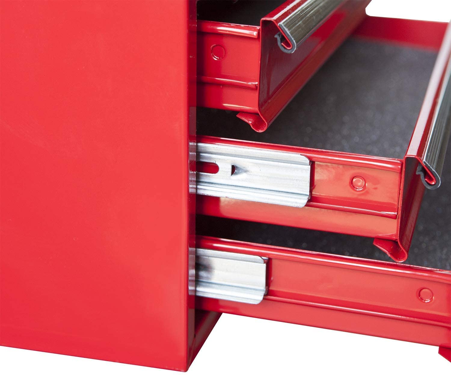 HPDMC Rolling Garage Workshop Tool Organizer - Detachable 3 Drawer Tool Chest with Large Storage Cabinet and Adjustable Shelf, Red