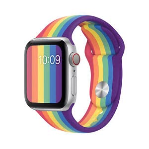 Silicone Smart Watch Band Compatible with 42/44/45mm smart watches (rainbow)