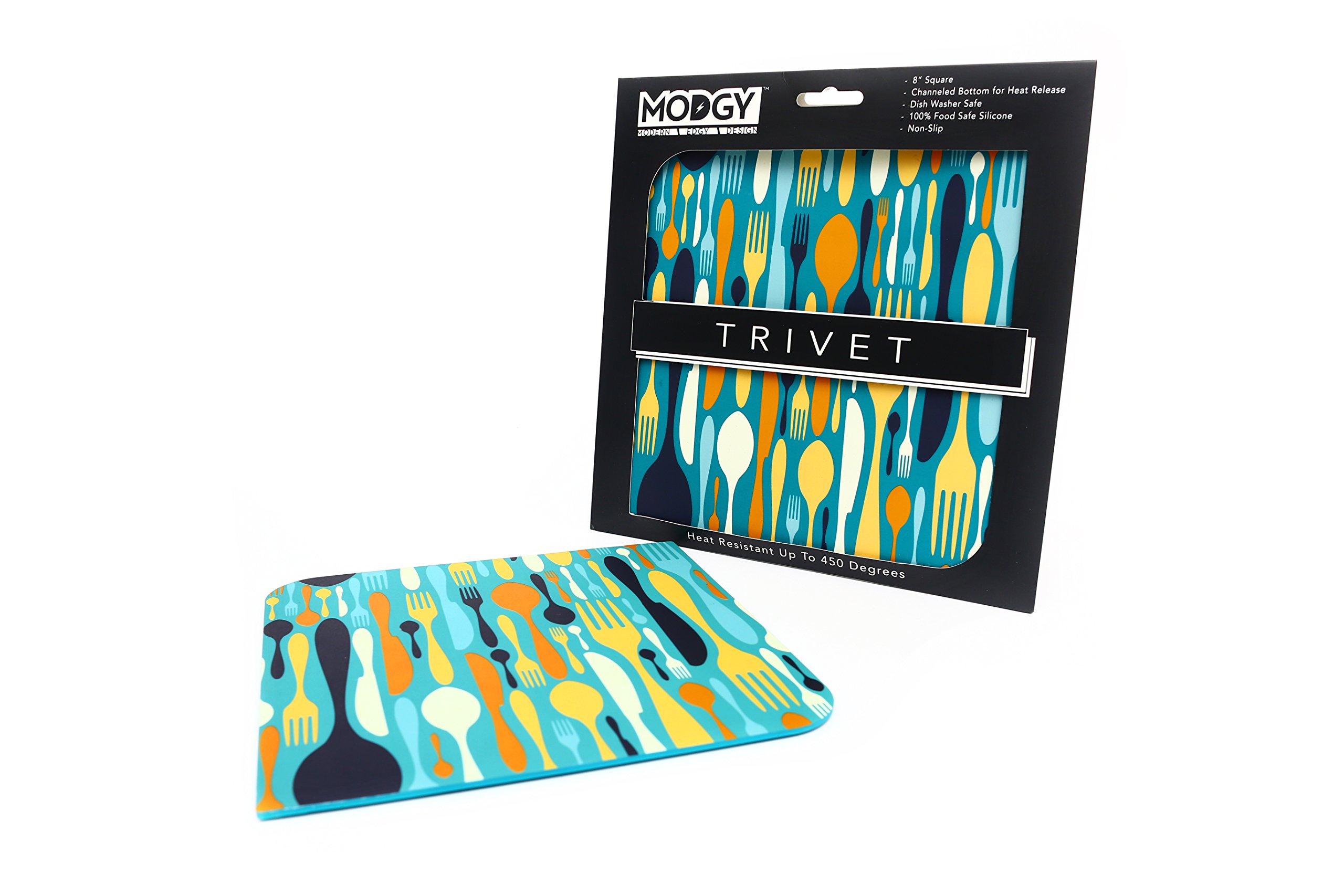 Modgy Silicone Trivets for Hot Dishes, Pots, Pans Decorative for Kitchen Counter-Tops Heat Resistant Pad Utensil Rest Mat Coaster, Kookin