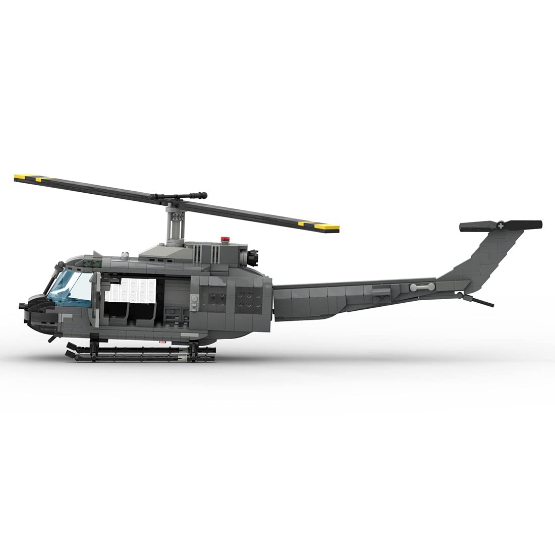 PHYNEDI Military UH-1 Helicopter Bricks Model, MOC Aircraft Plane Aeroplane Construction Collection Challenge Building Toy, MOC-74181 (882 Pieces)