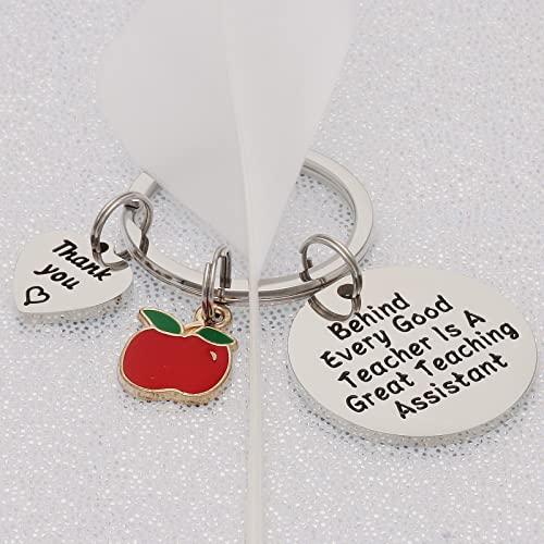 Kivosliviz Teacher Assistant Gifts for Women Men Keychain Teaching Assistant Jewelry Appreciation Item Teacher Aide Keychain