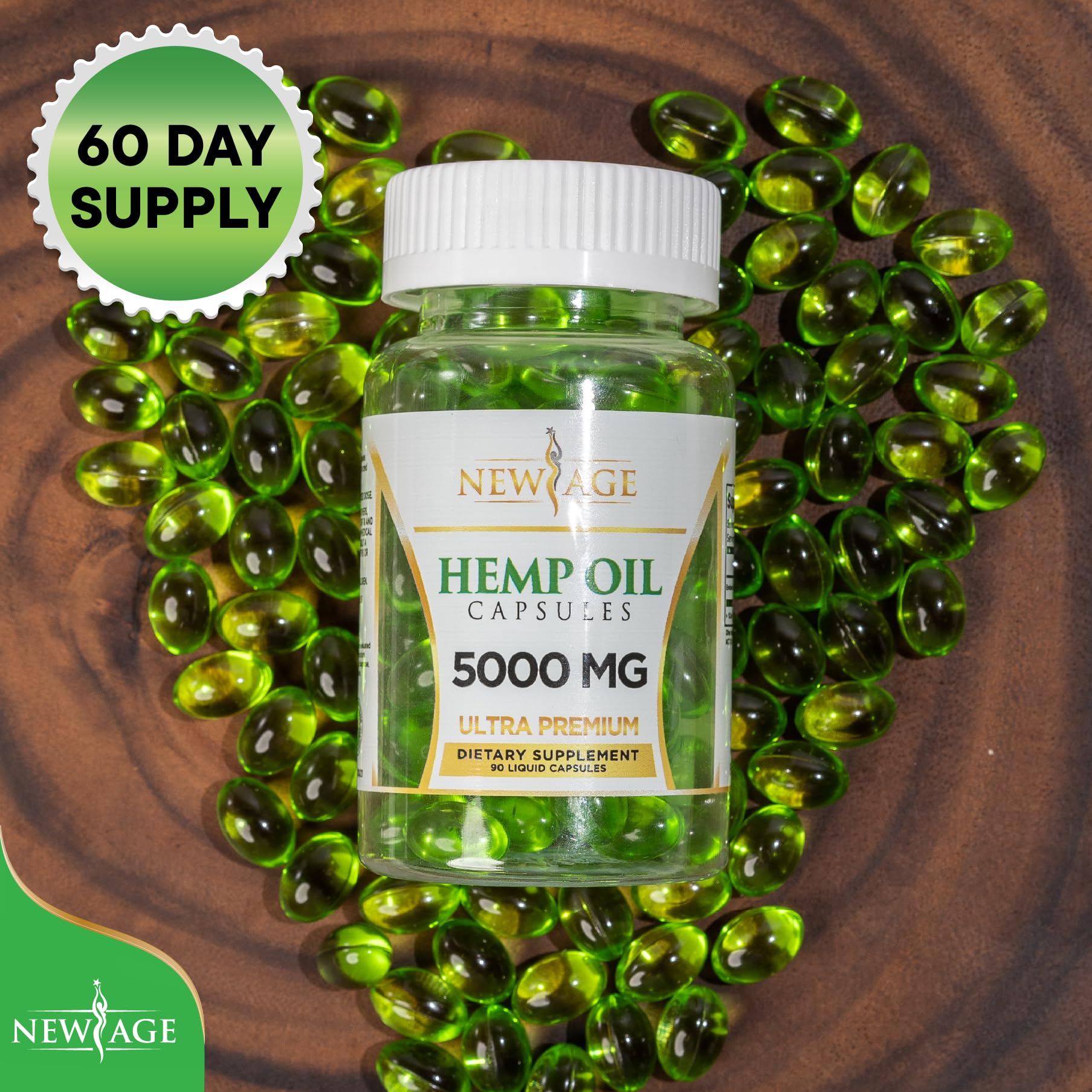 Hemp Oil Capsules Pills - 2 Pack - 5000 Hemp Oil Capsules - Made in The USA - Maximum Value - Rich in Omega 3,6,& 9