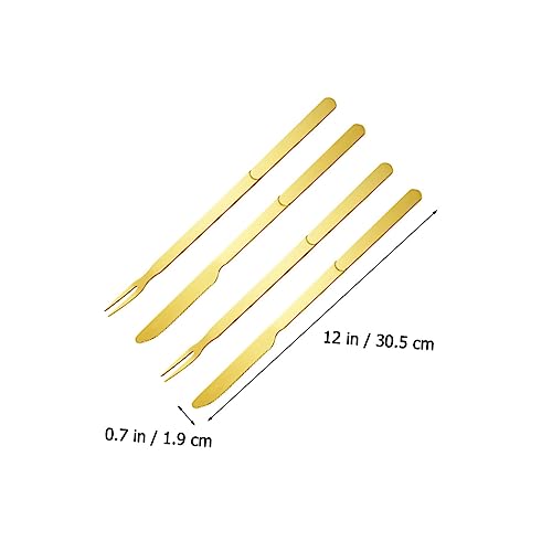 Happyyami 5 Sets Barbecue and Fork Carving Barbecue Fork Brisket BBQ Fork Kitchen Fork Utensil Meat Fork BBQ Tool Long Handle Stainless Steel Food