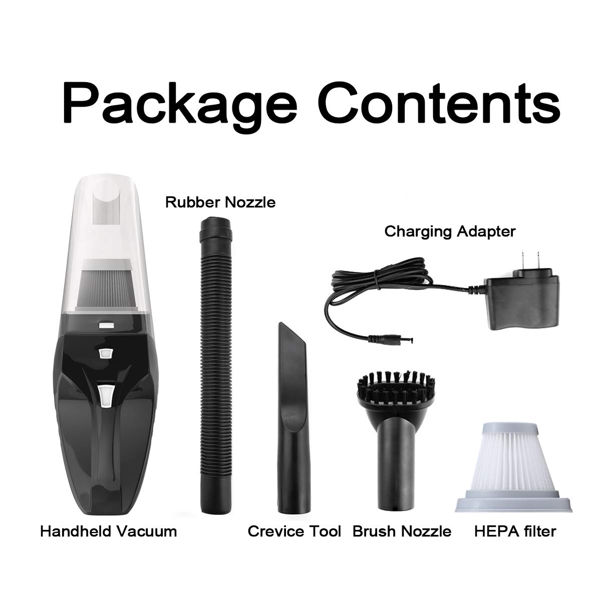 JackMo Handheld Vacuum, Hand held Vacuum Cordless with Powerful Suction, Light Weight Portable Vacuum Cleaner for Home/Car, Black Wet Dry Hand Vac
