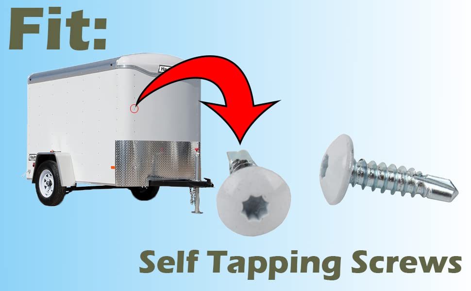 Self Tapping Screws/Self Tapping Sheet Metal Screws for Cargo Trailer Exterior Screws OEM #10 x 3/4 Enclosed Trailer Screws-150 Pack(White)