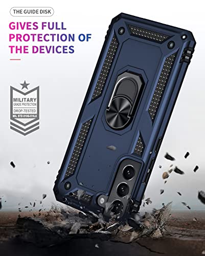 SKTGSLAMY for Galaxy S22 Plus Case,Samsung Galaxy S22 Plus Case,with Screen Protector,[Military Grade] 16ft. Drop Tested Cover with Magnetic Kickstand Car Mount Protective Case for S22 Plus, Blue