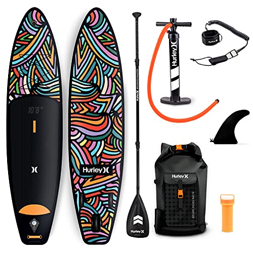 Hurley All Ages Inflatable Paddle Board, Color Wave, 10'6"