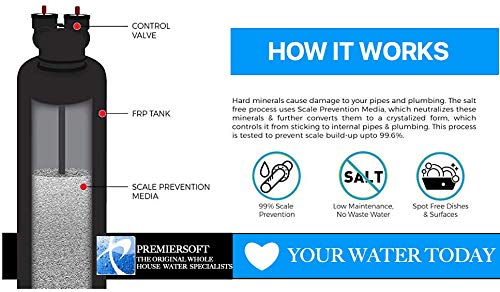 Premier Whole House Salt-Free Water Softener/Conditioner 20 GPM and Backwash Carbon Filtration System w/KDF55