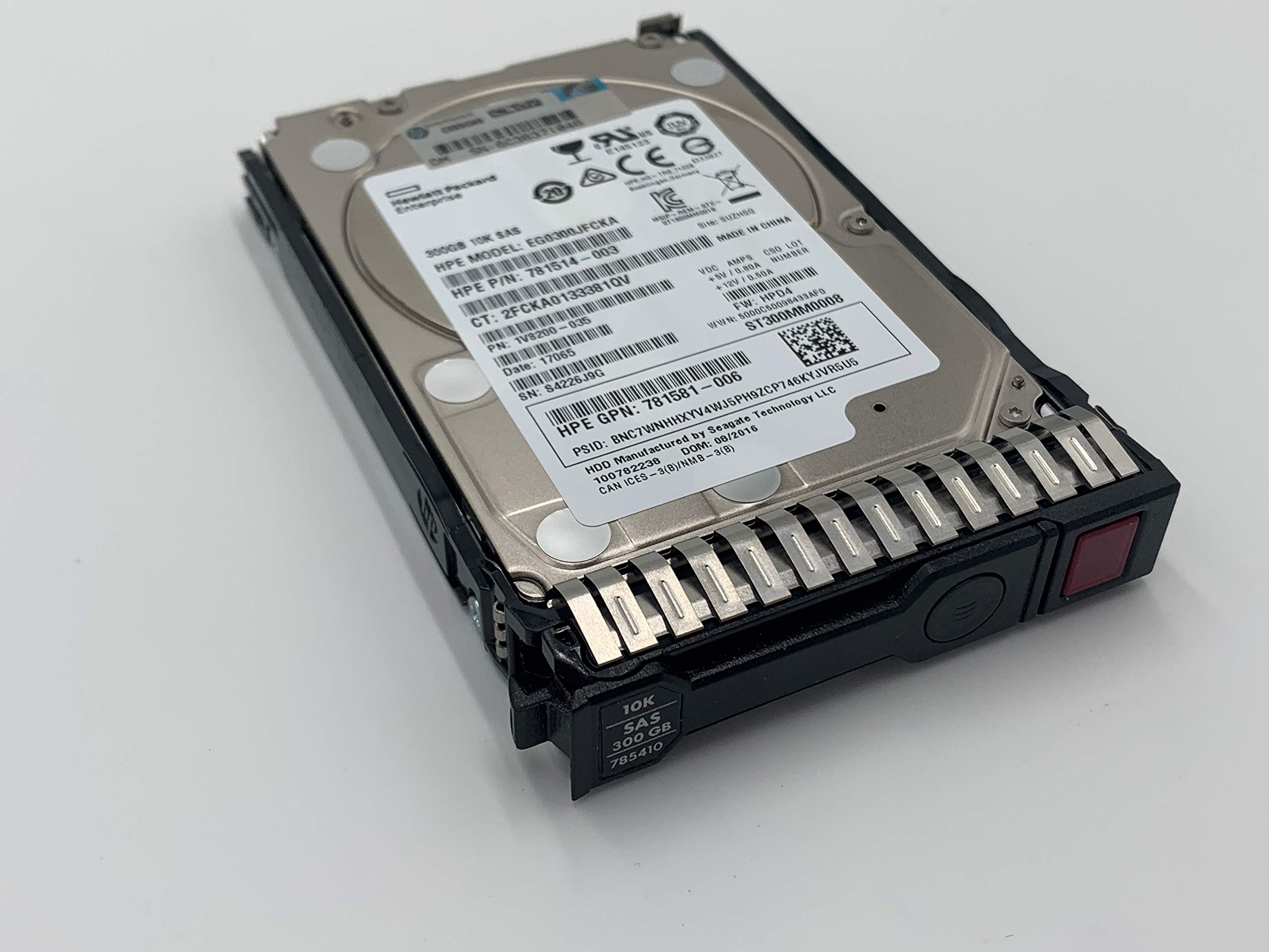 HPE Original 785067-B21 785410-001 768788-001 785067-S21 300GB SAS 12G Enterprise 10K SFF (2.5in) SC HDD (with Original Tray)