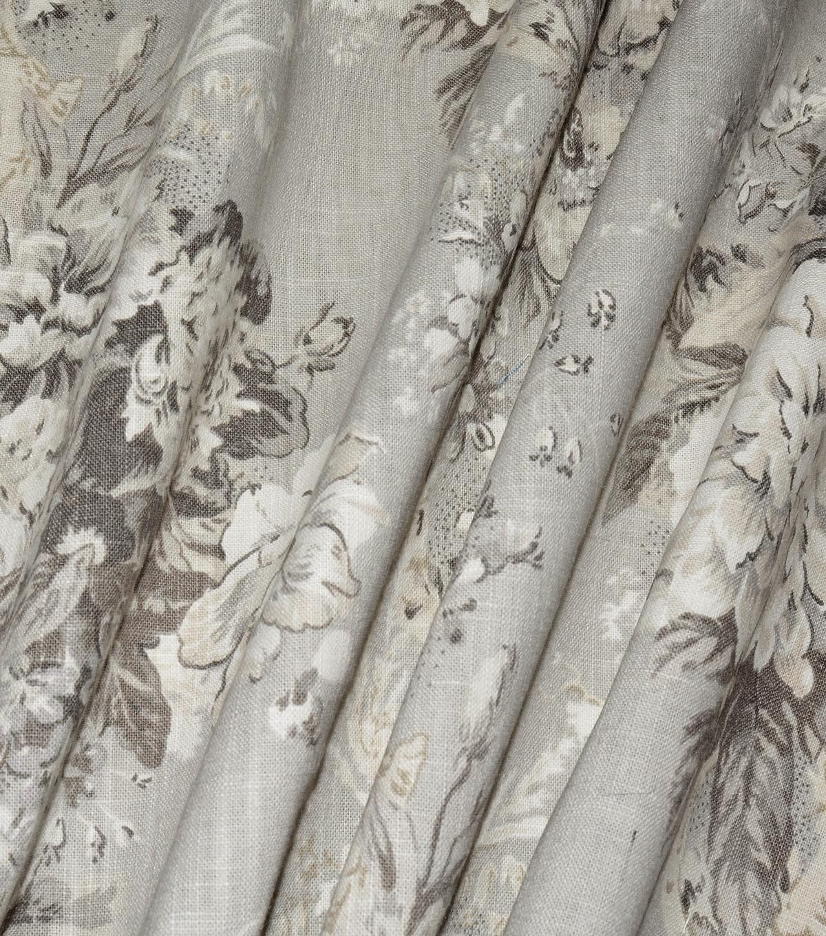 Waverly - Premium Printed Linen Fabric by The Yard, Floral Inspired, DIY, Craft, Project, Sewing, Designer Upholstery and Home Decor, 54" Wide (Ballad Bouquet Collection, Platinum)