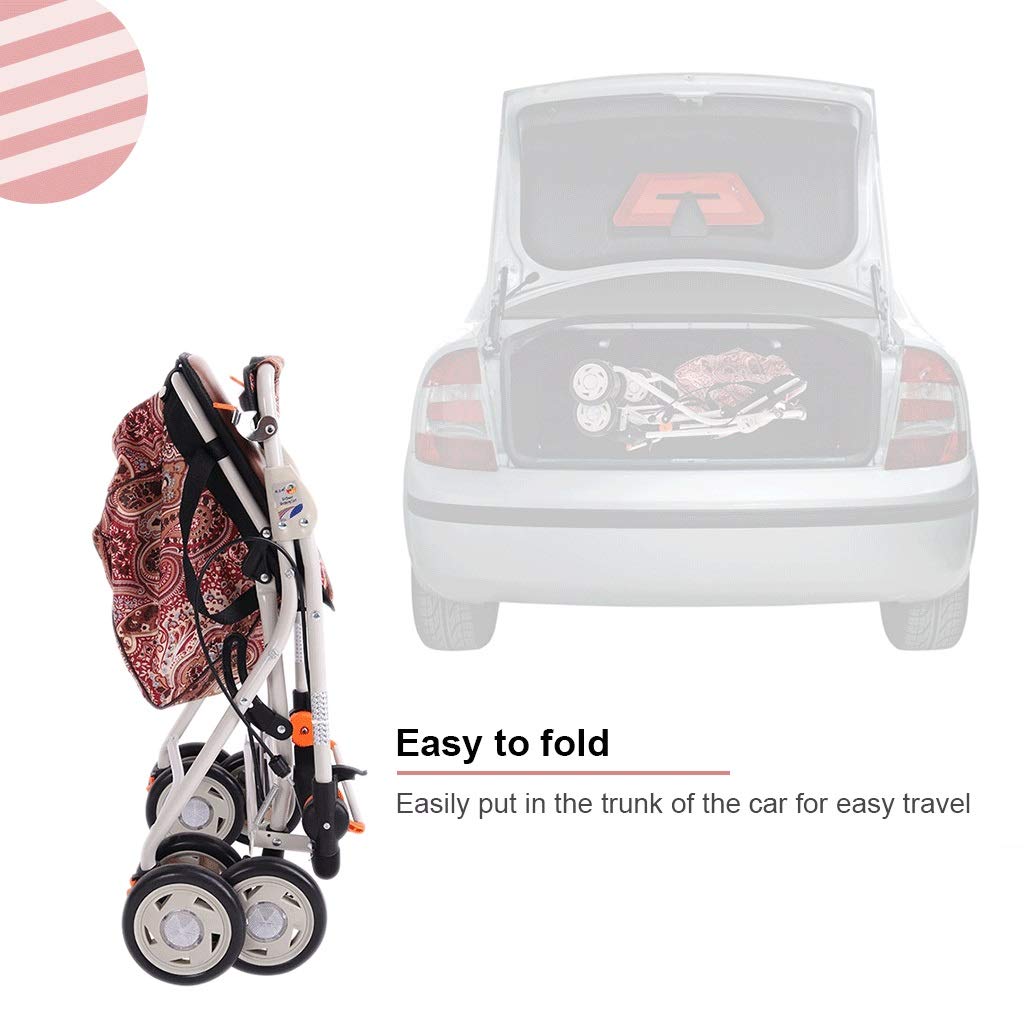 Rollators Walker Walker with Seat Walkers for Seniors Elderly Shopping Cart Folding Shopping Cart,Maximum Load 200kg/440lbs (Size: 50x53x92cm)
