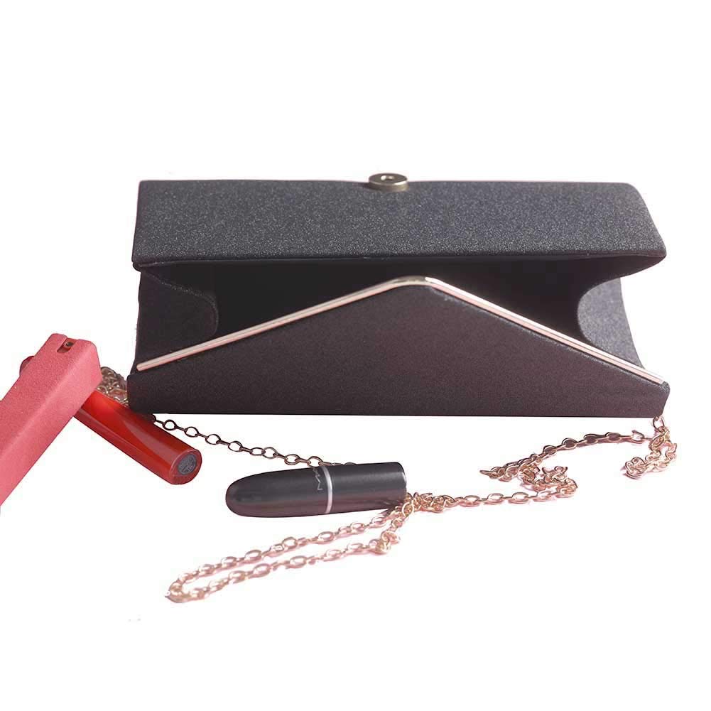 KALAIEN Envelope Clutch Purse Evening Bag for Women Glitter Evening Bag Handbags For Wedding (Black)