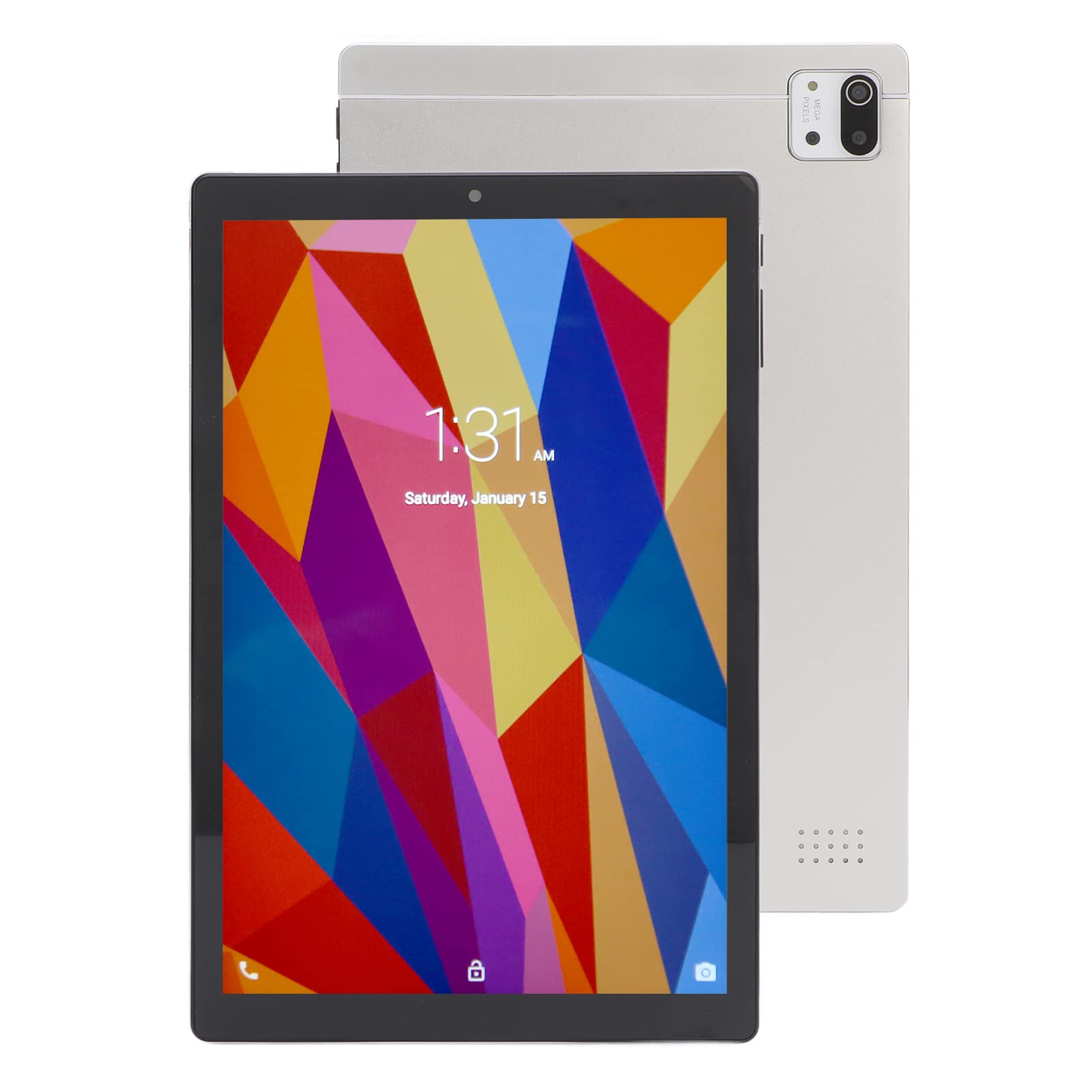 Silver Tablet, 6GB RAM 128GB ROM 10.1 Inch Tablet for Android11 for Office (US Plug)