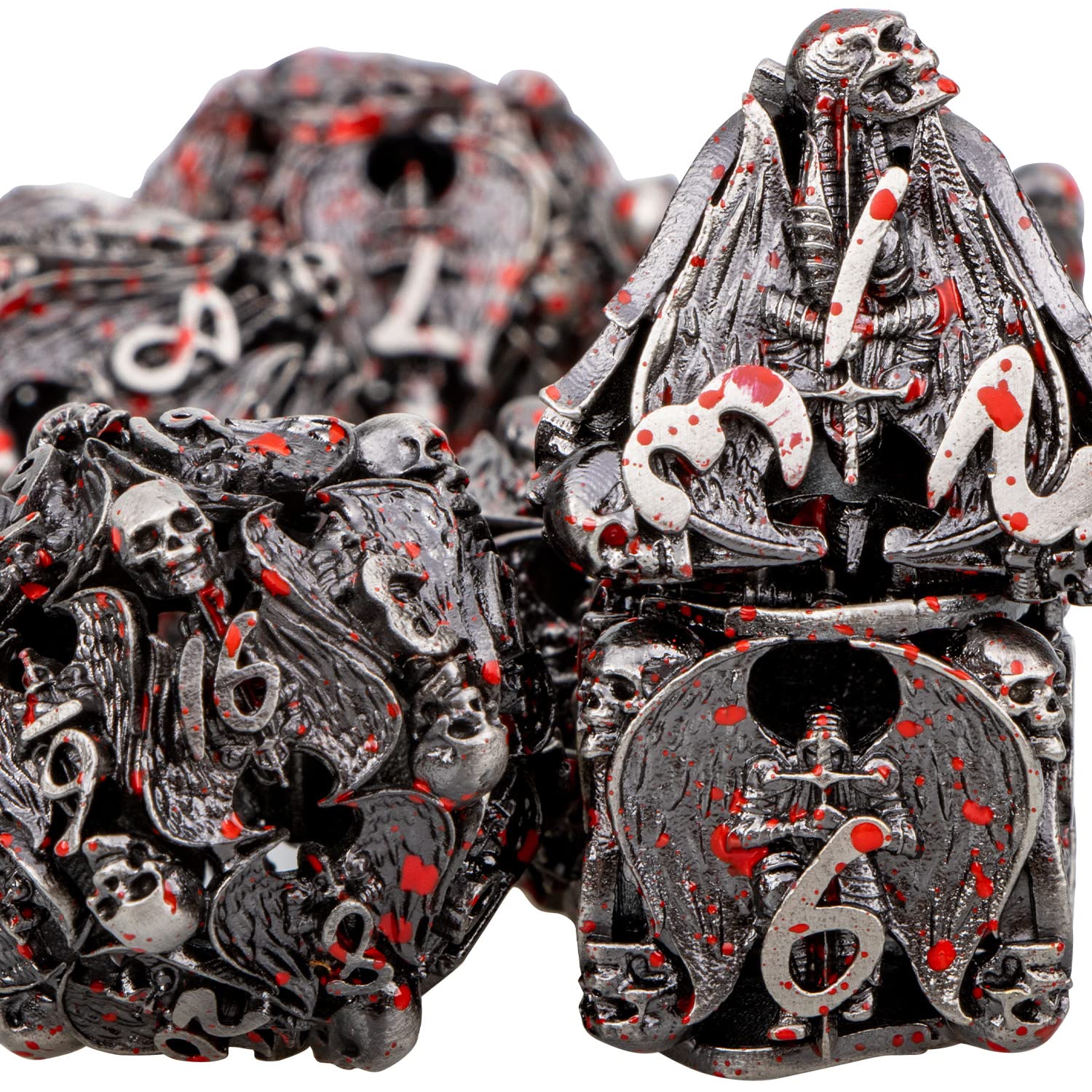 ORIFANTOU Hollow Metal DND Dice Set - Unique Swordsman Design Dice with Gift Box 7 PCS D+D Polyhedral Dice, D&D Dice for Dungeons and Dragons Role Playing Dice D and D Dice Set D20 D12 D10 D8 D6 D4