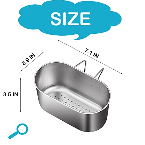 Multifunction Sink Drain Strainer Basket, Stainless Steel Sink Drain Strainer Basket Kitchen Food Catcher for Filter Kitchen Waste and Wash Vegetables