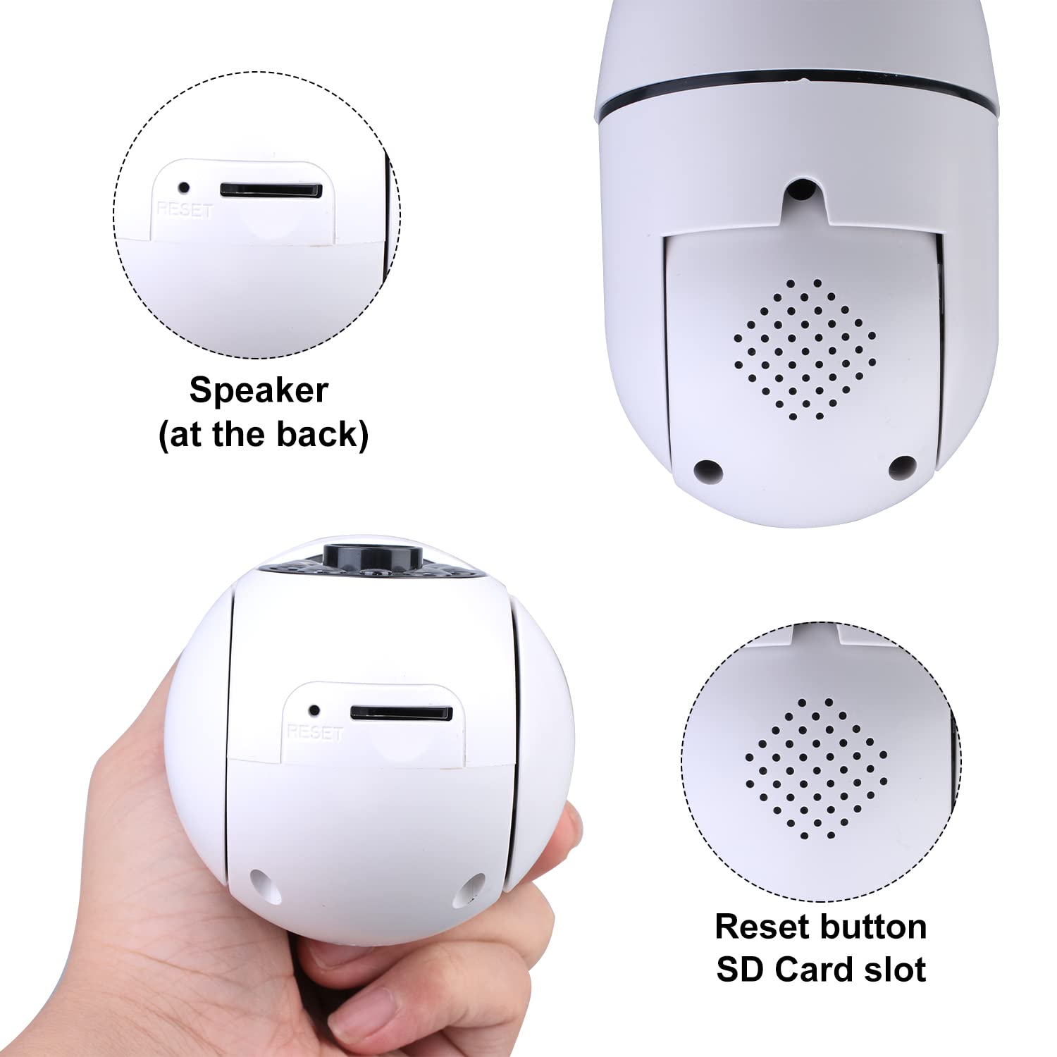 HPX WiFi Light Bulb Camera Security: 360 Degree Outdoor Lightbulb Camera, Night Vision Porch Light Camera, Remote Light Socket Camera Security for Home Indoor Outdoor