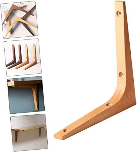 Shelf Brackets wall Shelves 4 pcs Heavy Brackets Shelf- Wall Clapboard Angle Khaki Kitchen Shape Home Supports Support Joint Fixator Floating Selves Supporter Bookshelf Rack Frame Duty Mount ( Size :