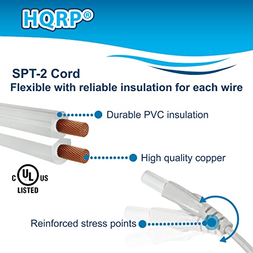 HQRP AC Power Cord Compatible with Bose Wave Radio III Mains Cable, White
