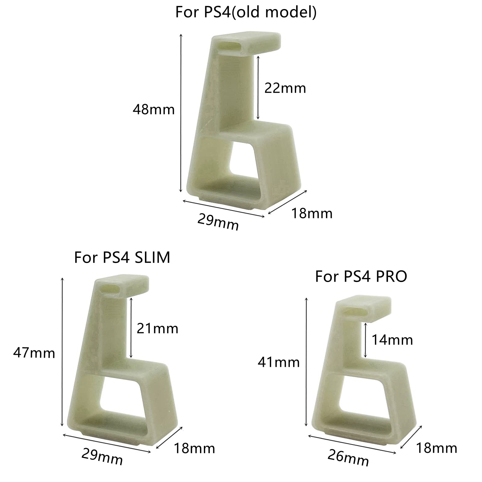 Onyehn 4pcs Horizontal Version Anti-Skid Heightening Bracket for PS4 Slim Console Cooling Legs Stand Holder Accessoies(Luminous Green)