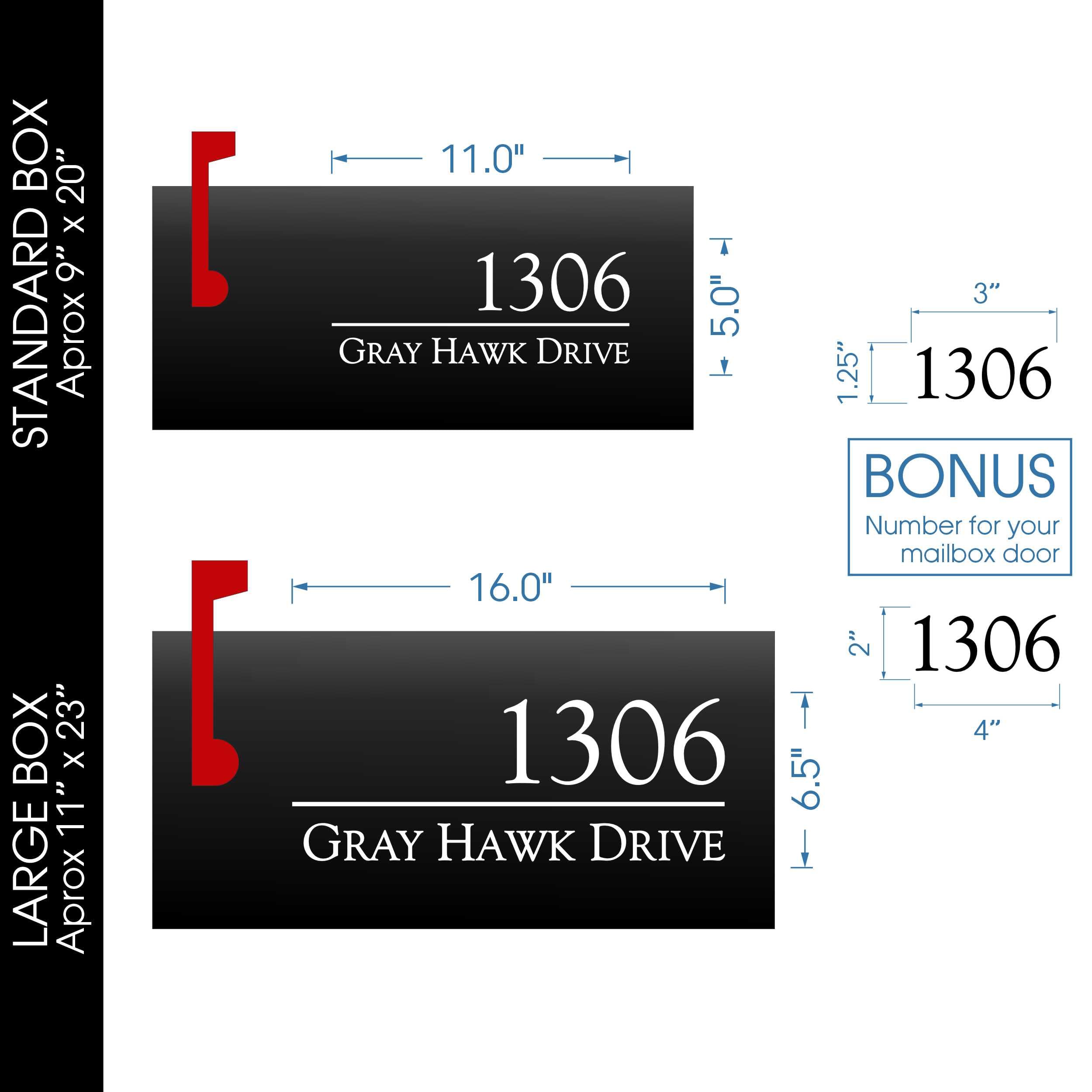 Personalized Mailbox Numbers - Street Address Vinyl Decal - Custom Decorative Numbering Street Name House Number Gift 3DY - Back40Life (E-004q)