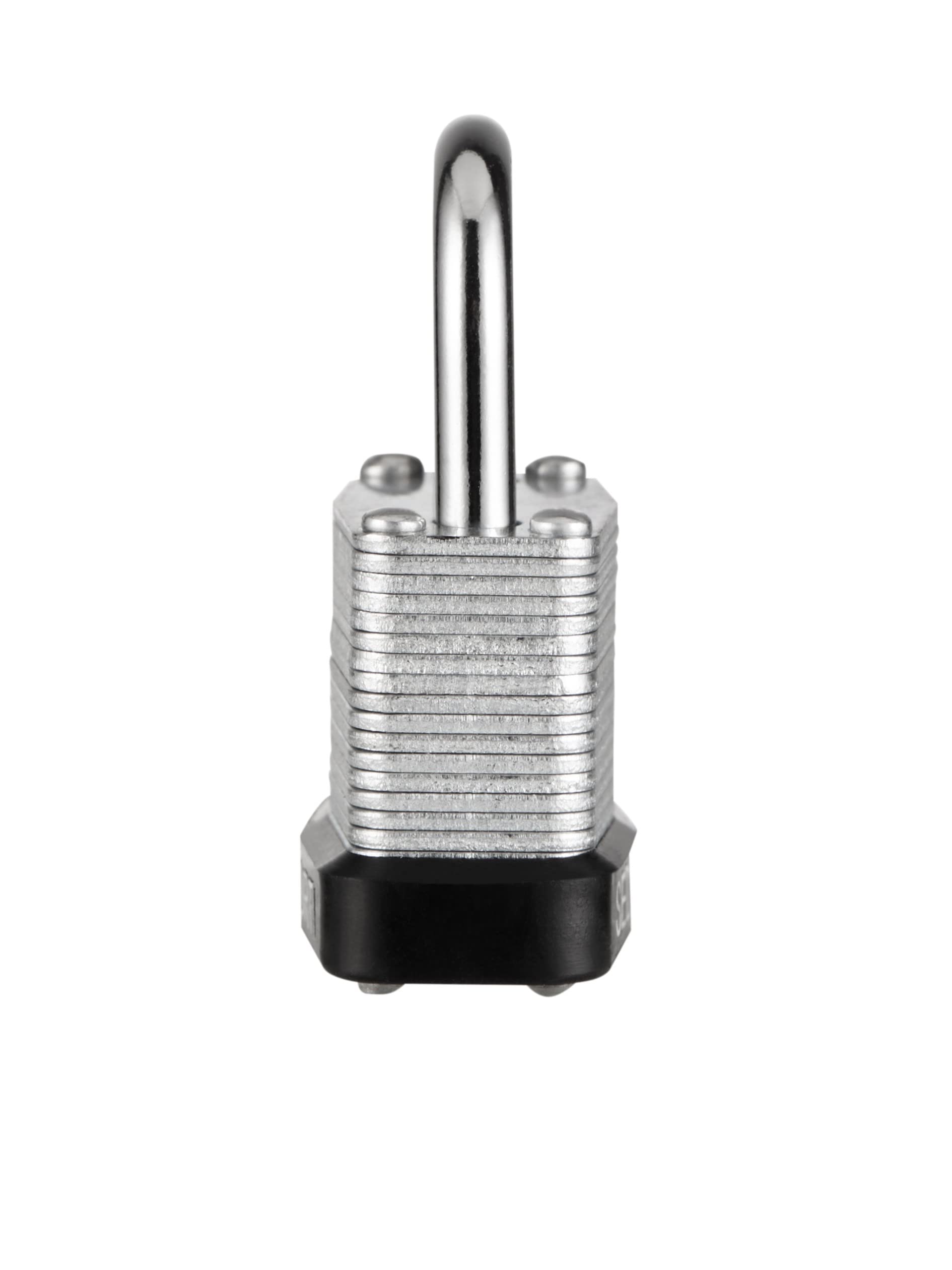 SEDORTI Laminated Steel Padlock Set, 1-1/4" Wide Body, Small Heavy Duty Locker Lock, Keyed Alike Padlocks, Lock for Gym Locker, Luggage, Suitcase, Baggage, Toolbox, Case, Pack of 4