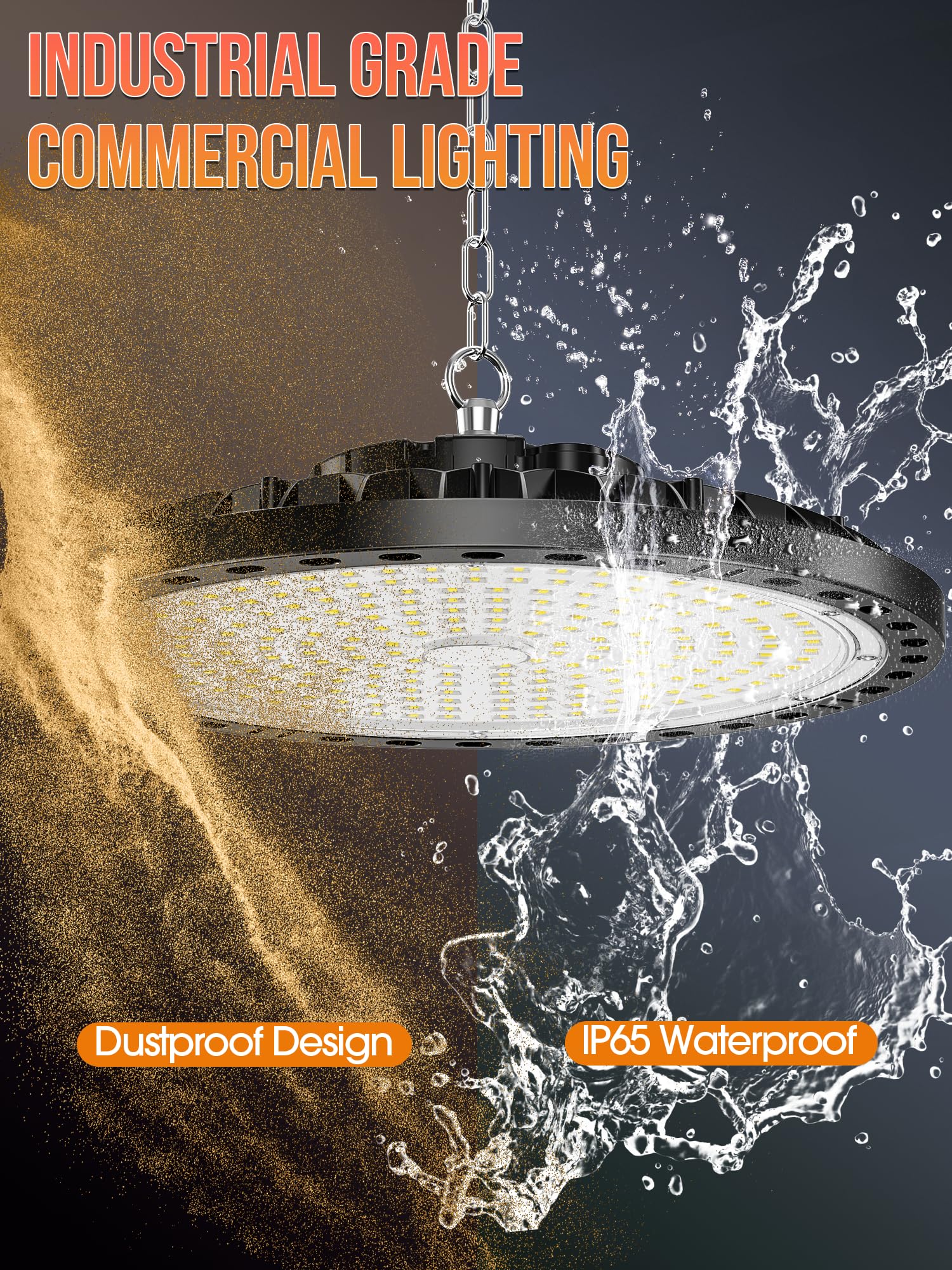UFO LED High Bay Light - 10 Pack 200W 28000LM High Bay LED Light with US Plug 6.56FT Cable and LED Transformer, 7000k Daylight LED Shop Lights for Workshop for Garage, Factory, Workshop, Barn, Shop