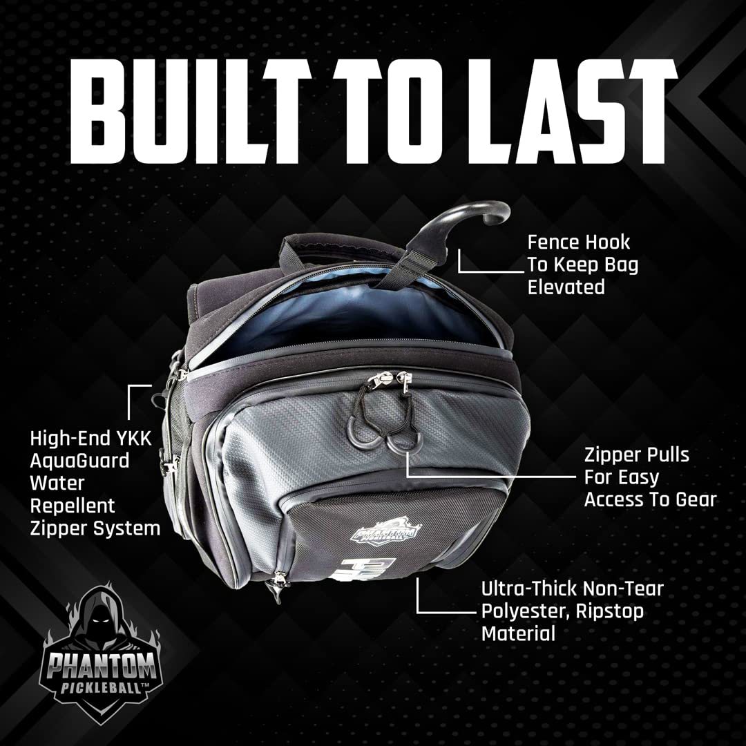 Pickleball Backpack Professional Tour Bag and Immortal 16mm Carbon Fiber Wide Body Pickleball Paddle