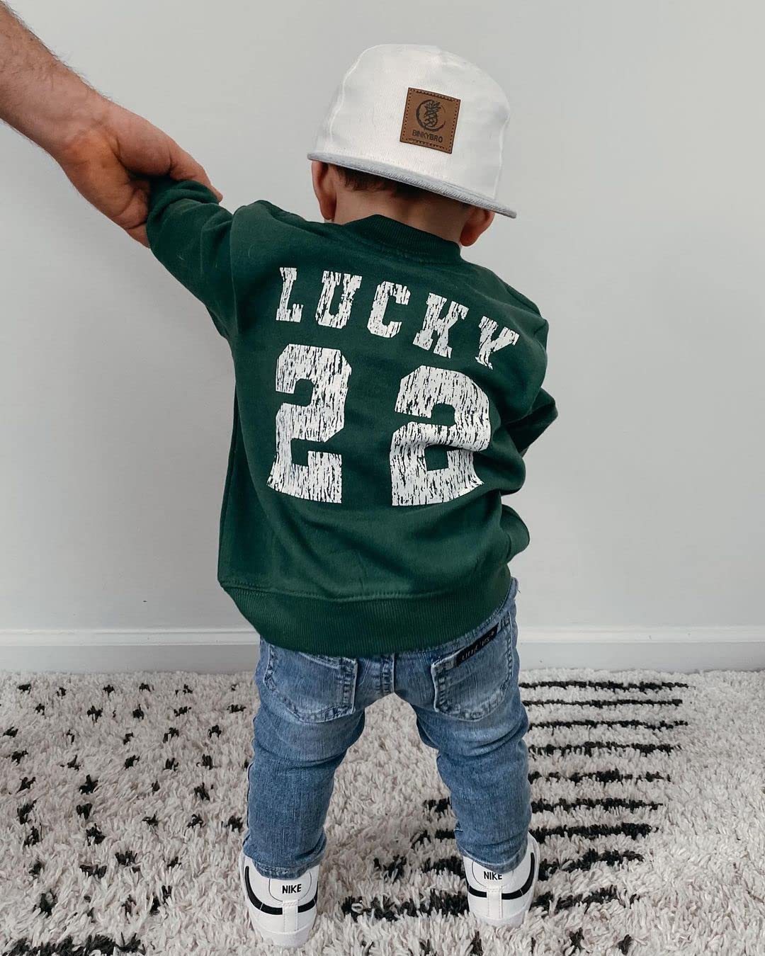Toddler Baby Girl Boys St Patricks Day Outfit Four Leaf Clover Sweatshirt Long Sleeve Green Pullover Spring Clothes (ST-Clover-Ink Green, 2-3 Years)