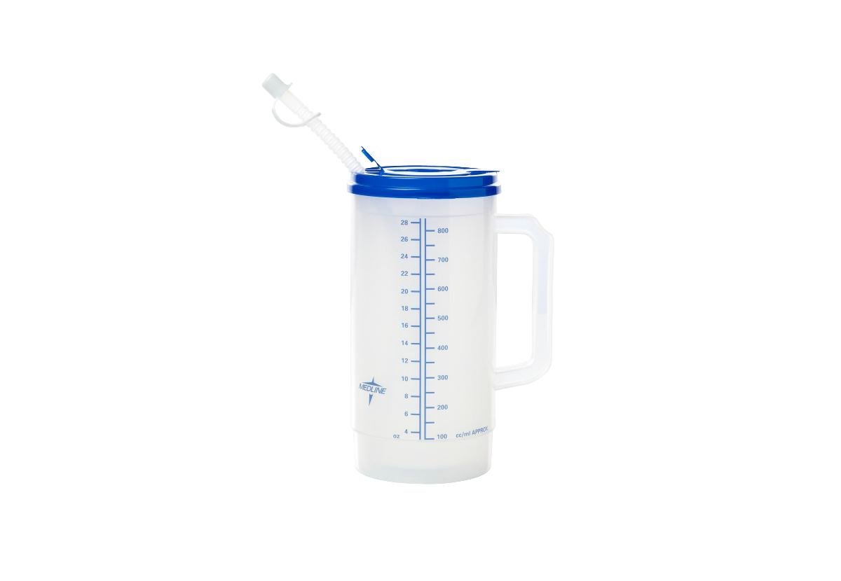 Medline Graduated Insulated Carafes, Clear, 28 Oz