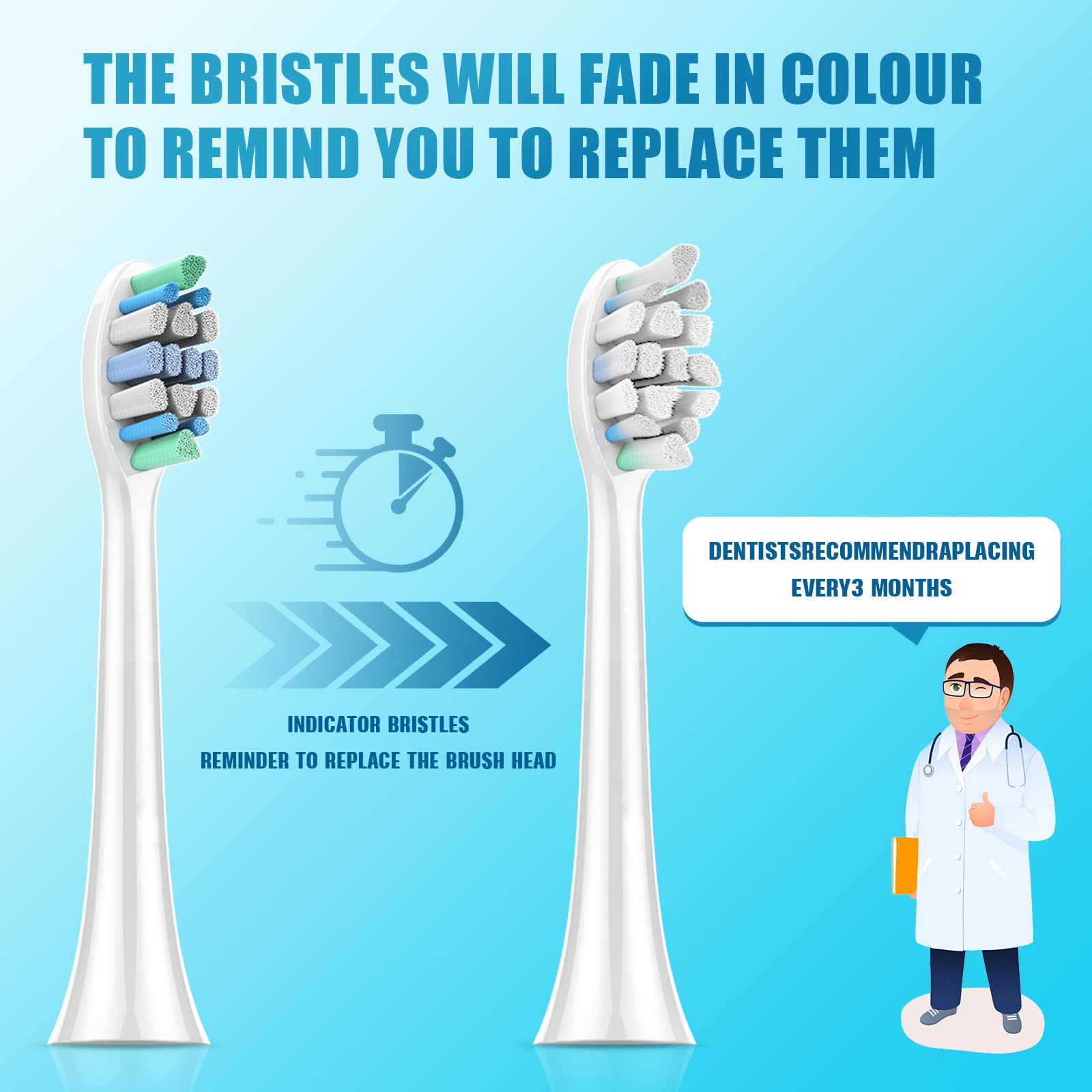 Replacement Toothbrush Heads for Philips Sonicare:8 Pack Soft Replacement Electric Brush Head Compatible with Phillips Sonicare Snap-on System