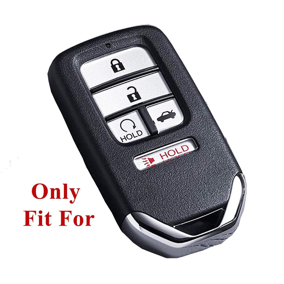 KUSTSOFT Key Fob Cover KOSMIQ Silicone Smart Car Key Case Protector for 2020 2019 2018 2017 2016 2015 Honda Accord Civic CR-V CRV Pilot EX-L(Black)