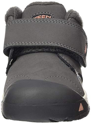 KEEN unisex child Kootenay 3 Mid Waterproof Hiking Boot, Steel Grey/Dusty Pink, 6 Big Kid US