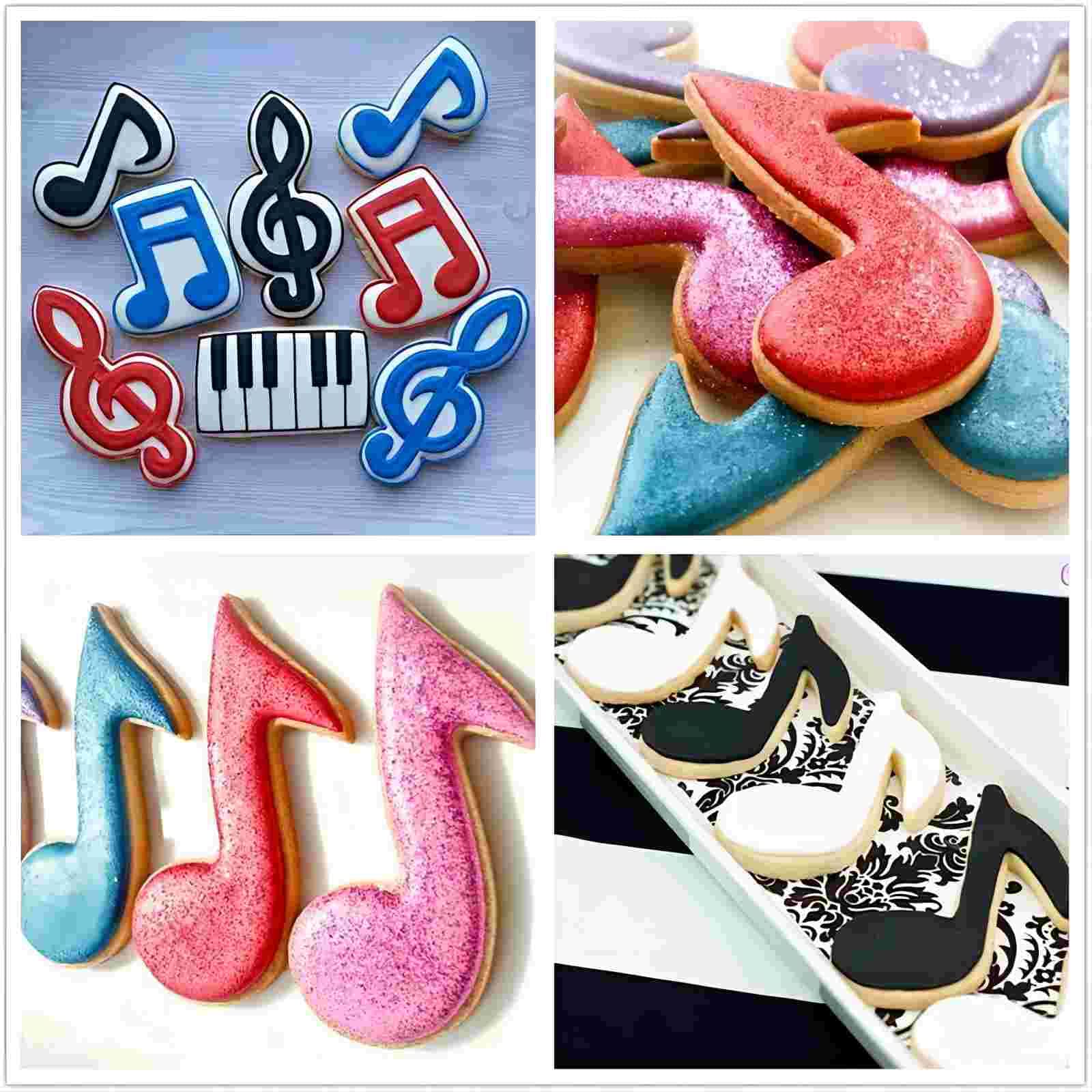Music Note Cookie Cutters Set of 12, Metal Music Note Fondant Mold Musical Instruments Mold, GClef Eighth Note Quarter Note Piano Violin Guitar Piano Keyboard Shapes Biscuit Molds for Kids DIY Baking