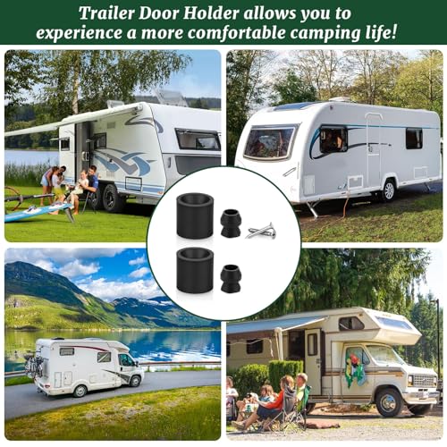 Osdhezcn Trailer Door Holder Kit Low Profile Rubber Door Holder Bumper Fits RVs Trailer Door Catch Holder Block Set Trailer Door Holder Kit