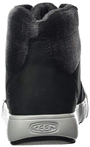 KEEN Women's Elena Mid Height Leather Hiking Boot, Black/Drizzle, 6