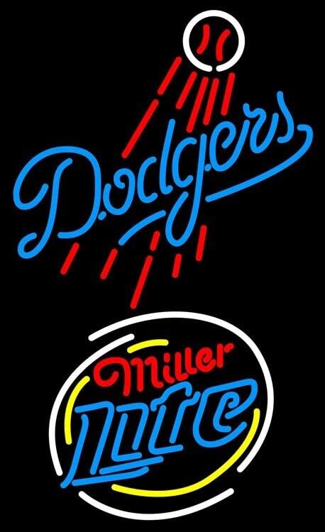Queen Sense 10" Vivid Millers Lite Los Angeles's Sports Team Dodger LED Sign Light Lamp Cute Bright Neon Wall Decor STS450