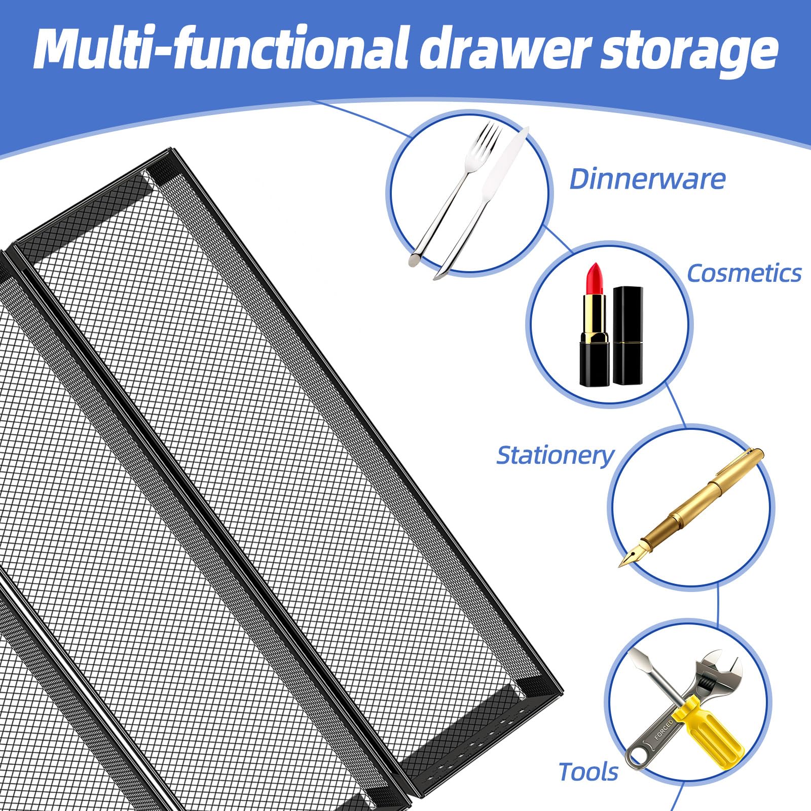 Simple Trending Silverware Drawer Organizer, Silverware Organizer for Drawer, 8 Pack Utensil Organizer for Kitchen Drawers, Kitchen Drawer Organizer for Large Utensils(12.2 * 3.2 * 2.1 inch)