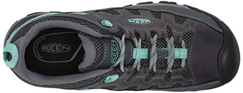 KEEN Women's Targhee Vent Low Height Breathable Hiking Shoes, Steel Grey/Ocean Wave, 9