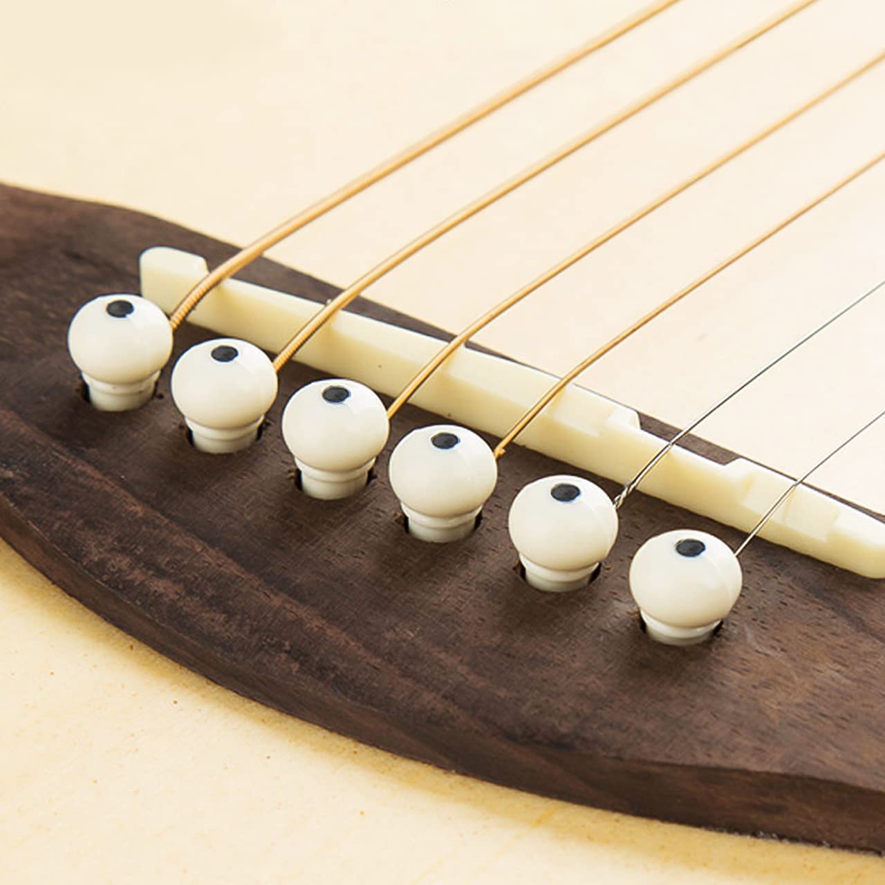 JIKIOU 36PCS Acoustic Guitar Bridge Pins Pegs, Plastic Guitar String Pins Guitar Parts Replacement, 18 PCS Ivory and 18 PCS Black Bridge Pins for Acoustic Guitar