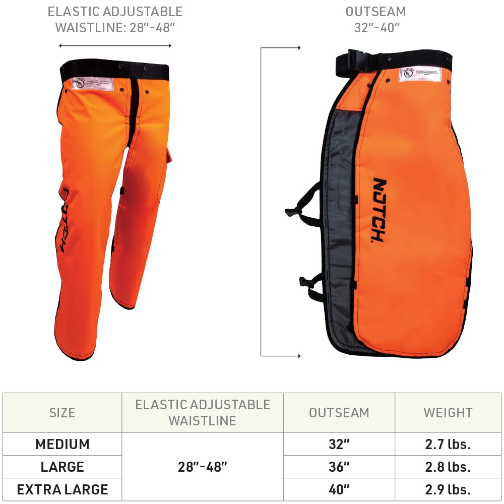 Notch Apron Style Chainsaw Chaps - Medium (CCHAPR-M)